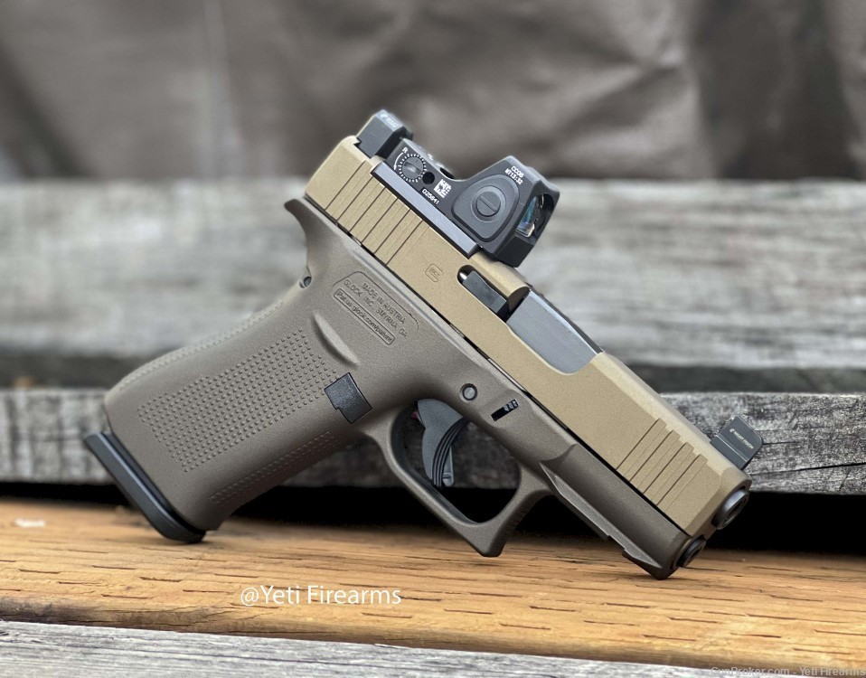 Glock 43x MOS 9mm Burnt / Midnight Bronze W/ CHPWS RMRcc 3.25 MOA No CC ...