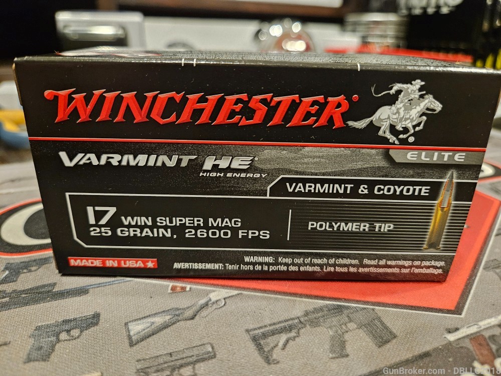50 ROUNDS WINCHESTER 17 WSM AMMO S17W25 17WSM WINCHESTER - Rifle ...