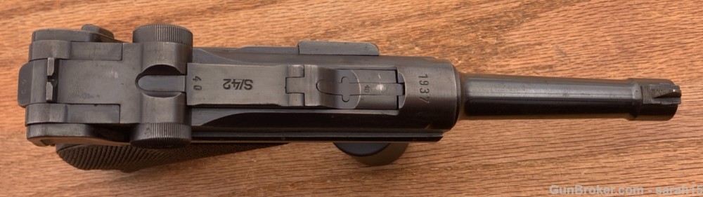 1937 4" BLUE LUGER P08 S/42 W/ 3 GRIPS 9MM FACTORY FULL CHECKERED ...