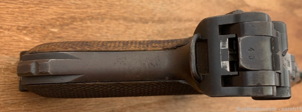 1937 4" BLUE LUGER P08 S/42 W/ 3 GRIPS 9MM FACTORY FULL CHECKERED ...