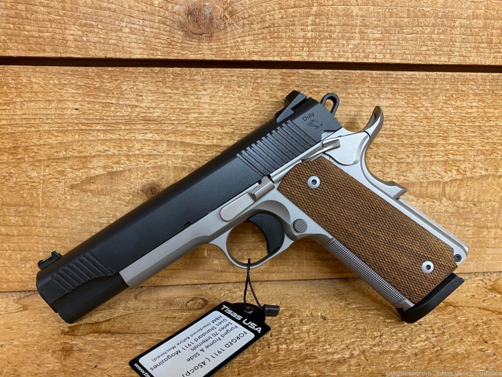 Tisas 1911 Duty Enhanced .45ACP Stainless Steel Frame Carbon Slide 5 ...