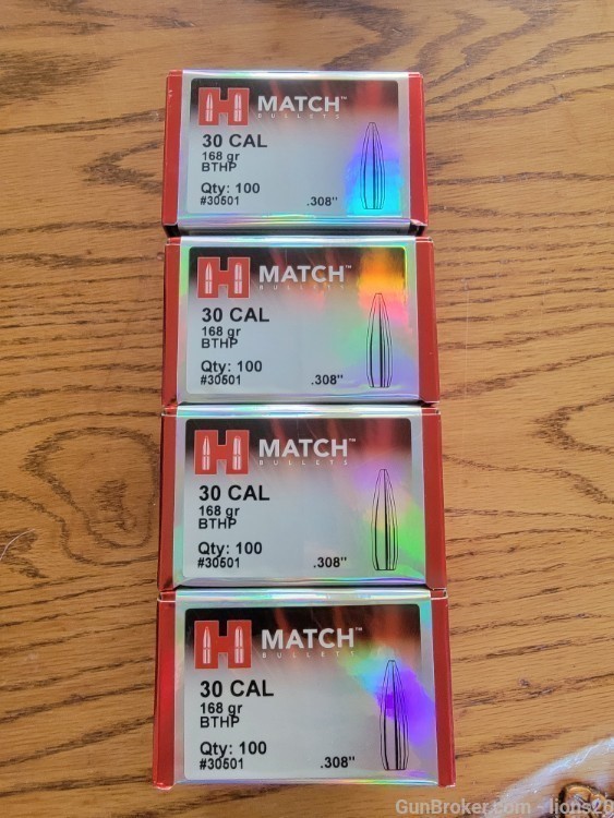 400 rounds Hornady 30 cal 168 gr BTHP Reloading Bullets 168gr grain 308 ...