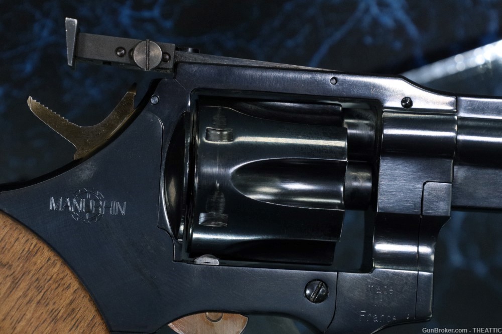 MANURHIN MR22 MATCH 6" 22LR REVOLVER SAO, BLUED, WALNUT GRIPS VERY NICE ...