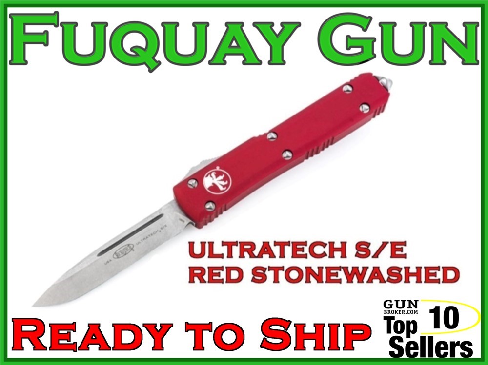 Microtech Ultratech OTF Knife S/E Red Stone Washed 121-10RD M390 STEEL RARE - Automatic Knives ...