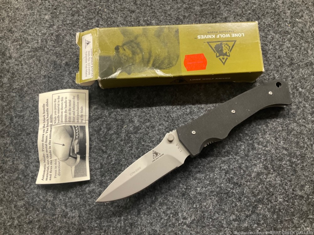 Vintage LONE WOLF BUTCH VALLOTTON scale release automatic knife ...