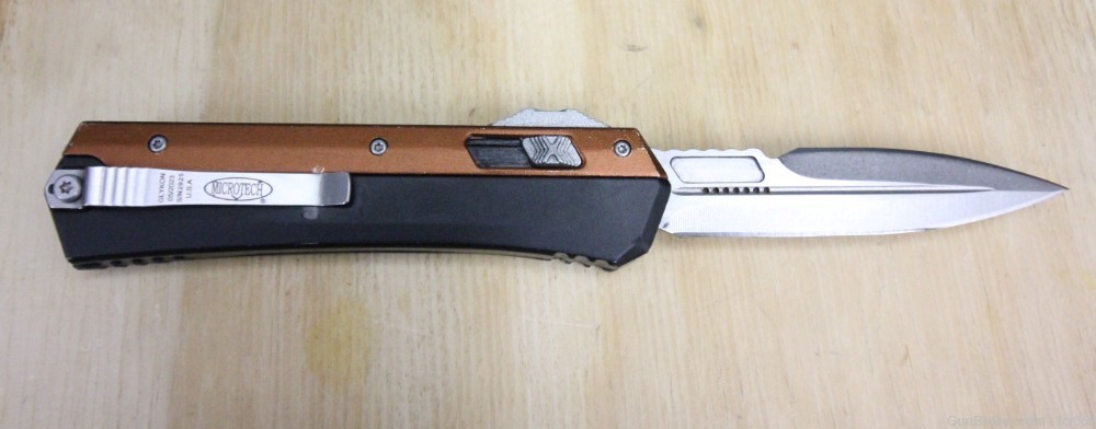 Microtech Glykon D/E 3.75" OTF Automatic Knife Black / Copper Free ...