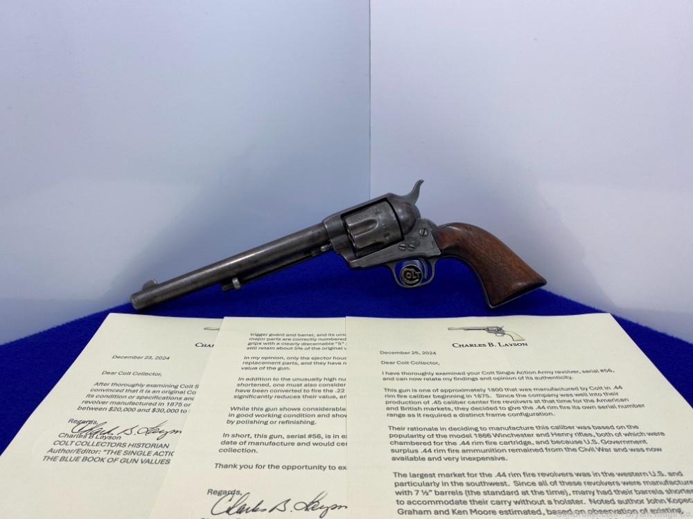 1875 Colt Single Action Army .44 *SERIAL #56 COLT SAA - EXTREMELY RARE ...