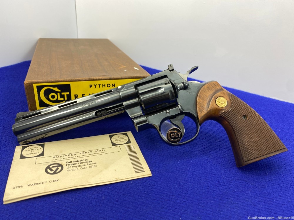 1963 Colt Python .357 Mag Blue 6" *VINTAGE COLT SNAKE* Very Early Model ...