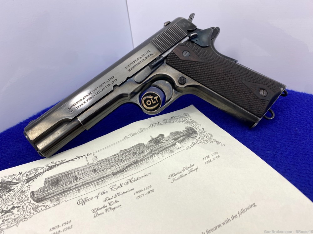 1914 Colt Government 45acp *WWI CANADIAN GOVERNMENT SHIPPED* 1 of only ...