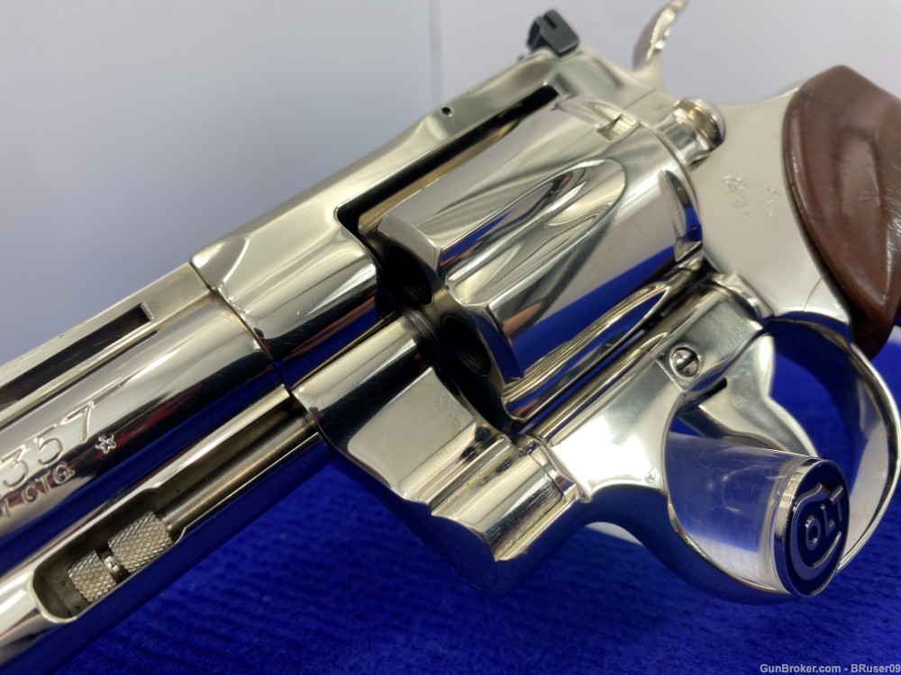 1981 Colt Python .357 Mag Nickel 4" -TIMELESS SNAKE SERIES- Stunning ...