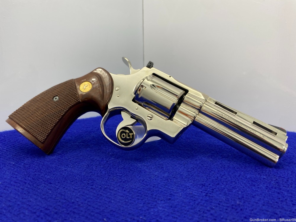 1981 Colt Python .357 Mag Nickel 4" -TIMELESS SNAKE SERIES- Stunning ...