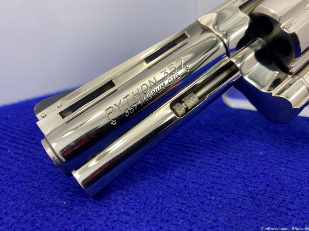 1981 Colt Python .357 Mag Nickel 4" -TIMELESS SNAKE SERIES- Stunning ...