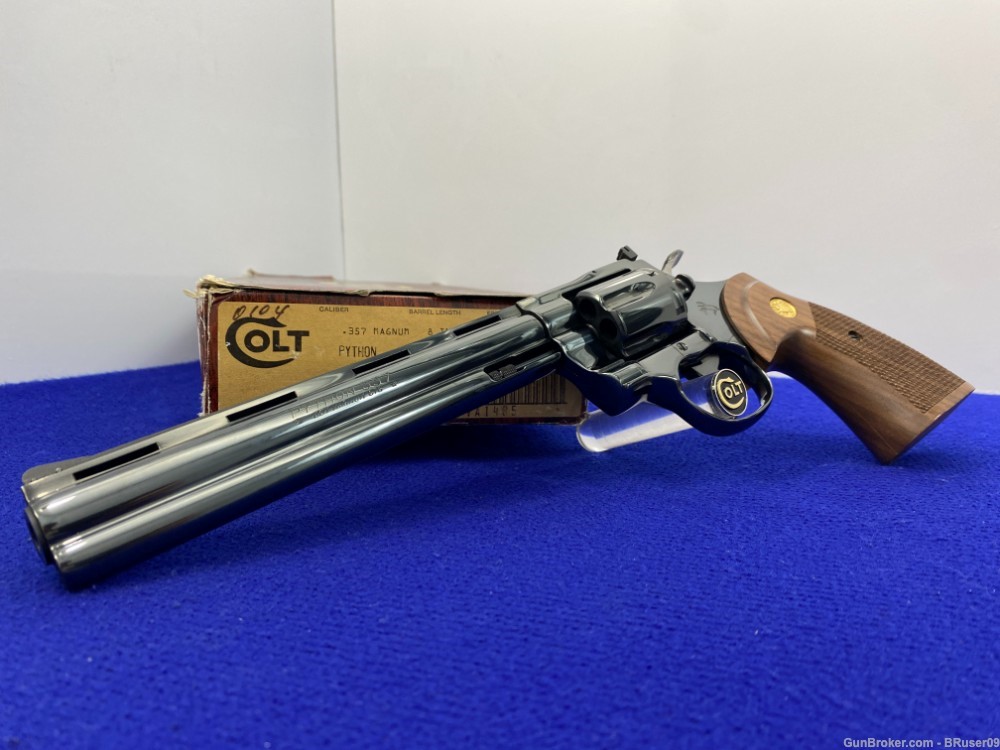 1980 Colt Python .357 Mag Blue *HEAD-TURNING 8-INCH BARREL MODEL ...