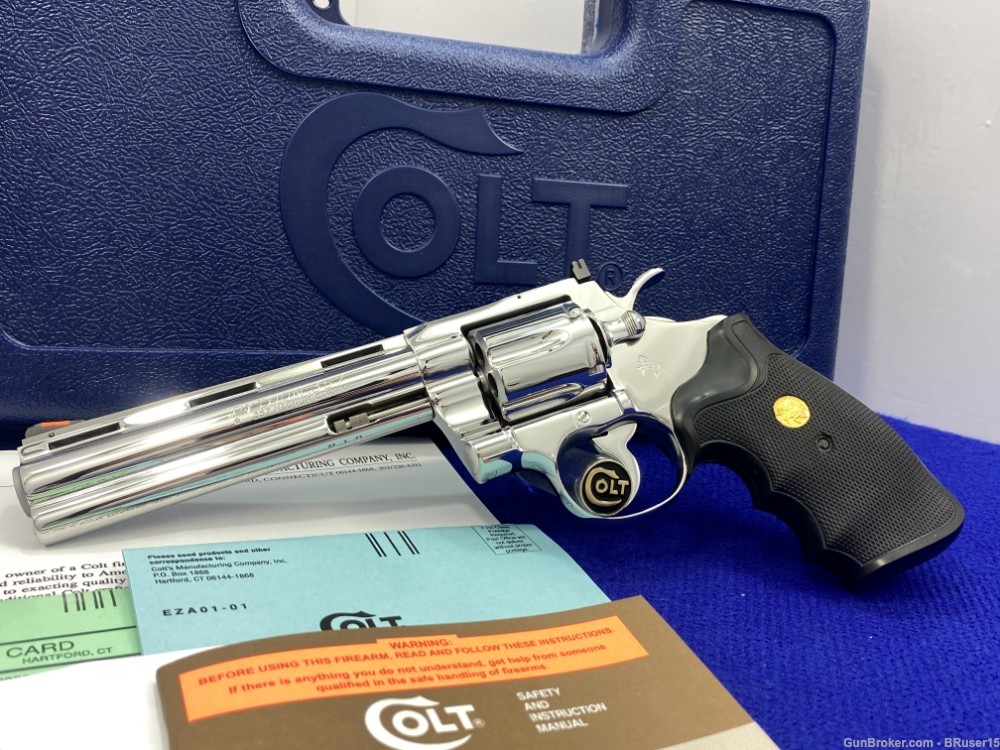 1994 -VINTAGE- Colt Python *BREATHTAKING BRIGHT STAINLESS FINISH ...