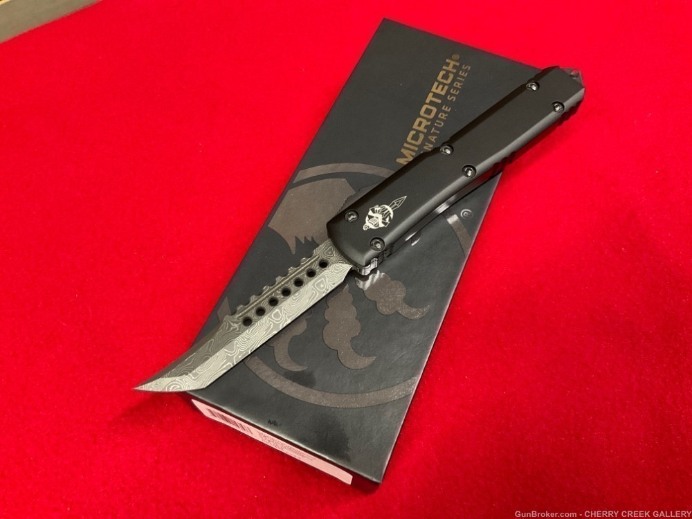 Microtech Damascus hellhound otf automatic knife rare blade ultratech UT - Automatic Knives at ...