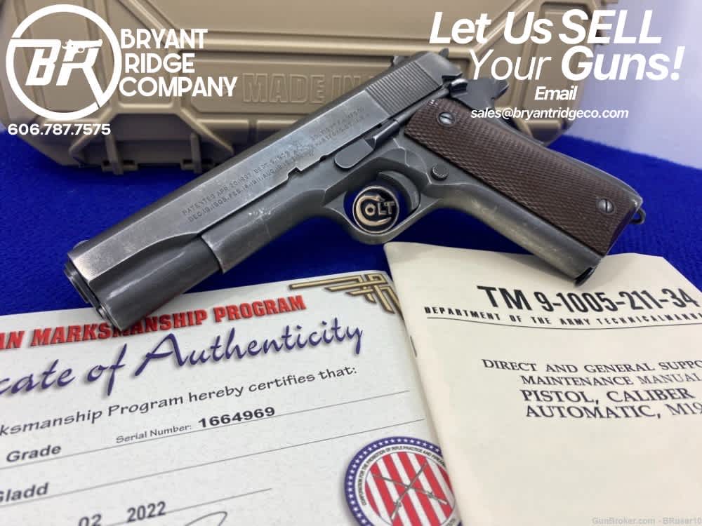 1944 Colt 1911A1 Park 5" .45 ACP *HIGHLY DESIRABLE CMP SERVICE GRADE ...