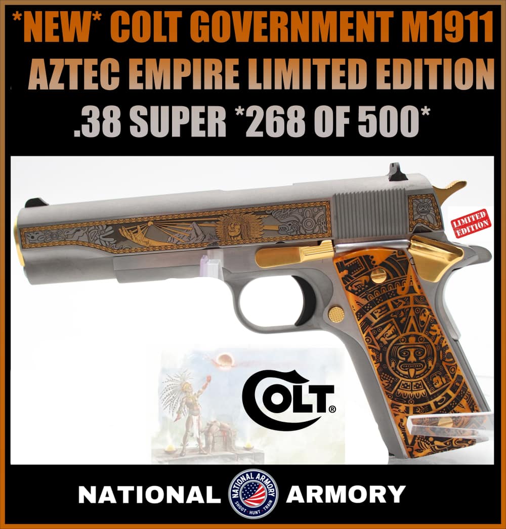 *New* Colt Government M1911 "Aztec Empire" .38 Super 5"Bbl 8+1 *268 of ...