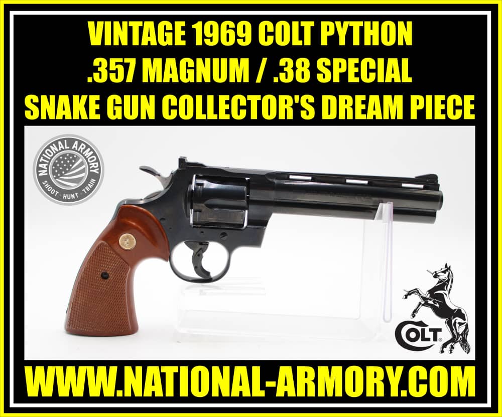 Vintage 1969 Colt Python .357 Magnum Blued Snake Gun Collecters Dream ...
