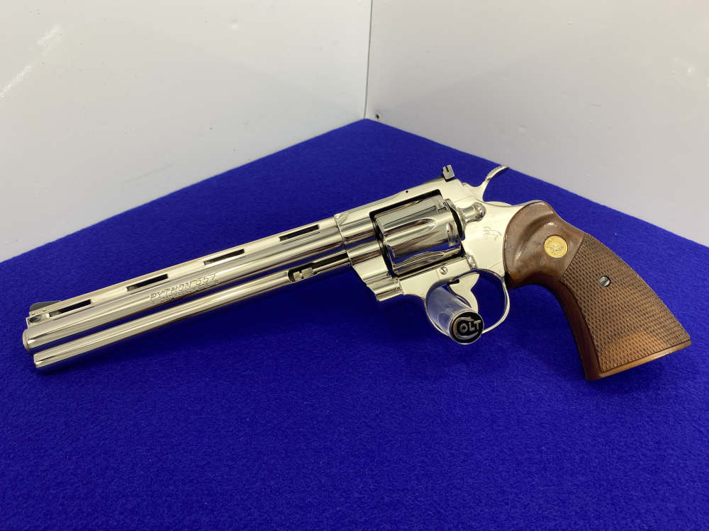 1978 Colt Python .357 Mag Nickel 8" *COLLECTIBLE SNAKE SERIES REVOLVER ...