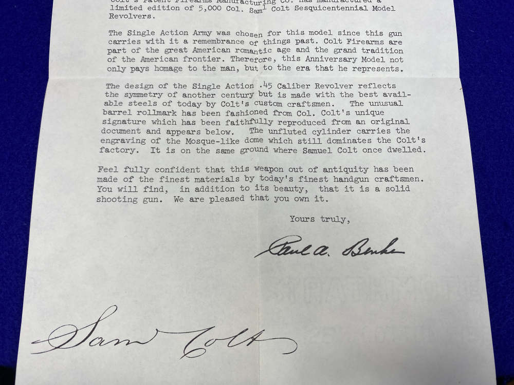 1964 Colt Single Action Army .45 *SAM COLT SESQUICENTENNIAL* 1 of 5000 ...