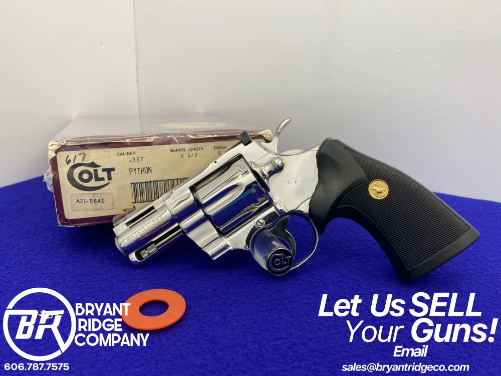 1986 Colt Python .357 2 1/2" *ABSOLUTELY GORGEOUS FACTORY BRIGHT STAINLESS* - Revolvers at ...
