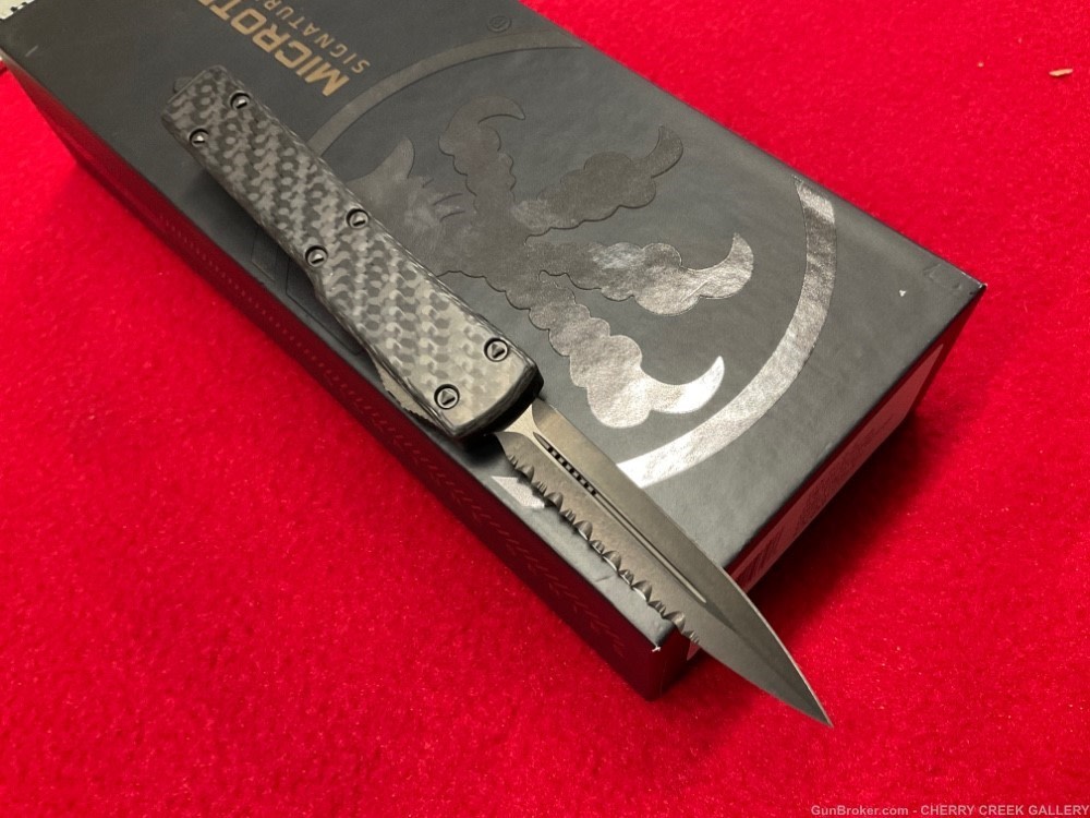 Vintage Microtech DLC carbon fiber serrated utx-70 otf automatic knife ...