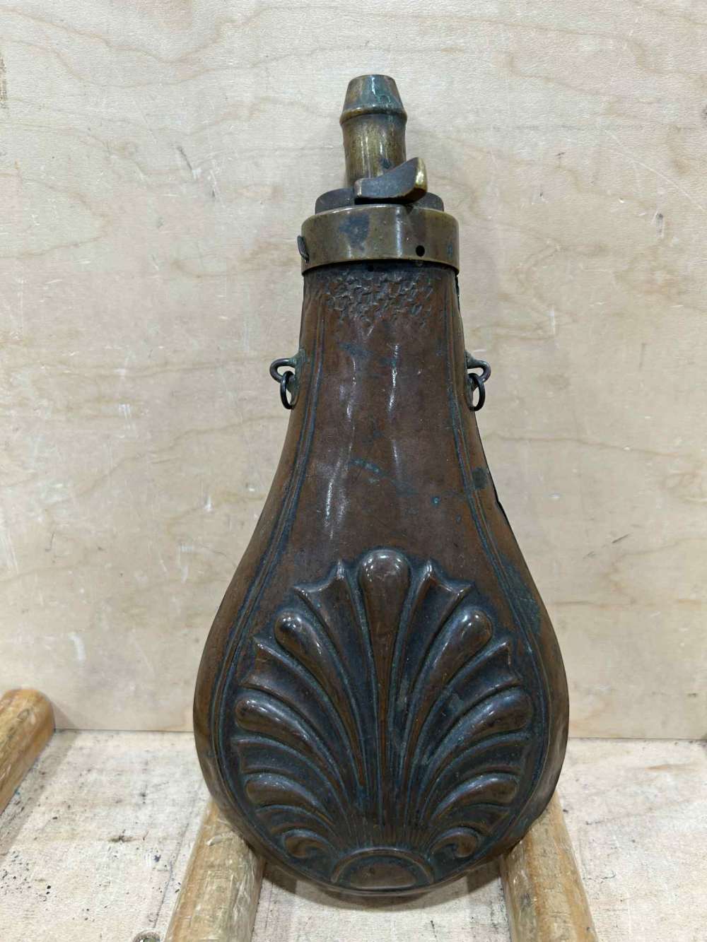 PEWTER POWDER FLASK CIRCA 1850 PPF - Other Muzzleloader Supplies ...