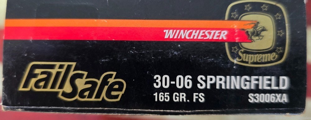 Winchester Supreme Fail Safe 30-06 Springfield 165 gr FS S3006XA ...