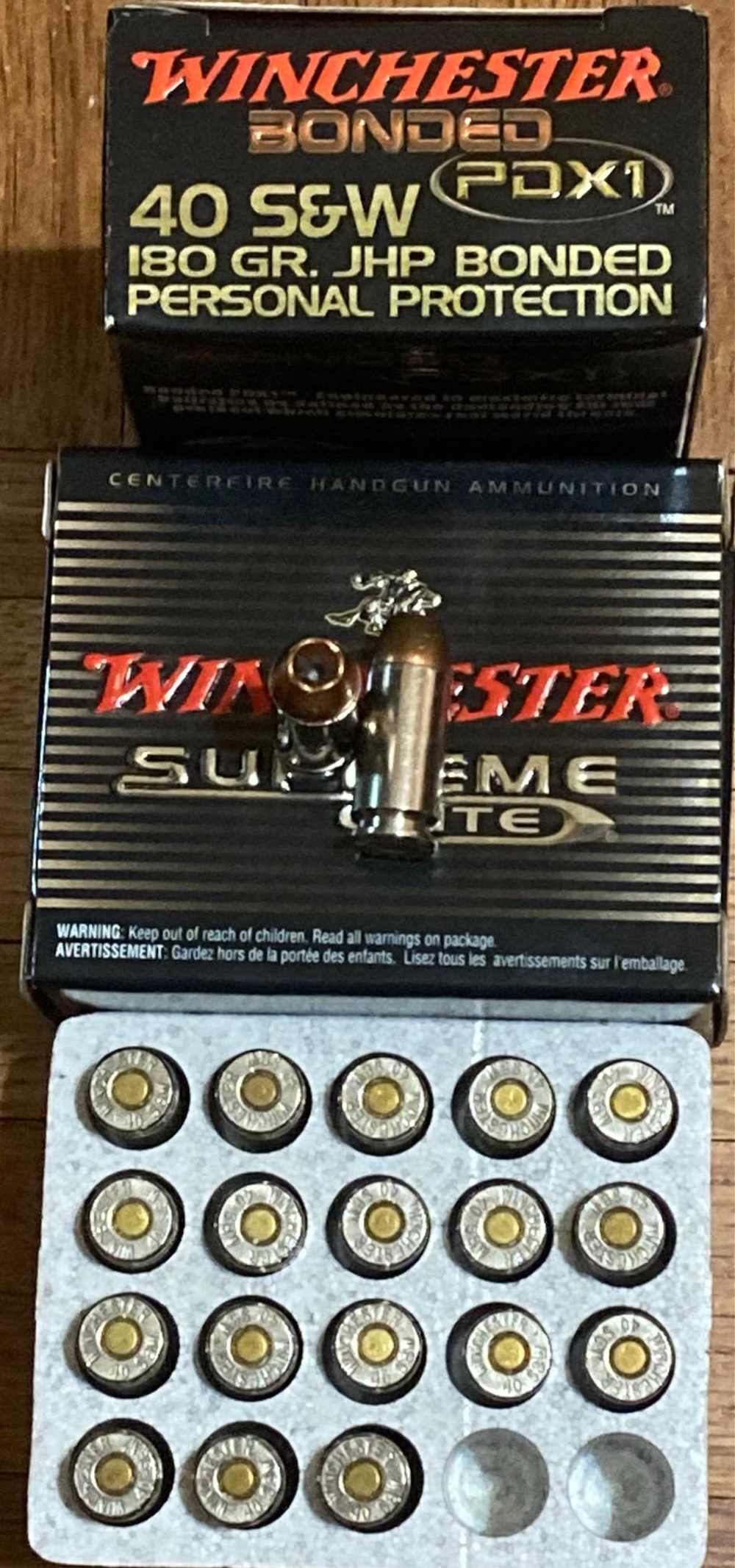 40 S&W 180 gr JHP Bonded Personal Protection Ammo 40 rds Winchester ...