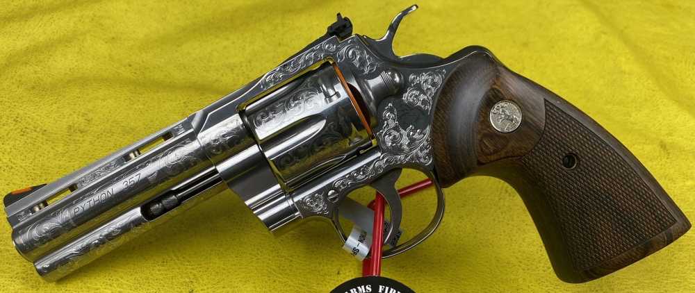Colt Python FACTORY ENGRAVED 4.25" Stainless Steel NEW IN BOX 357 mag 4 ...