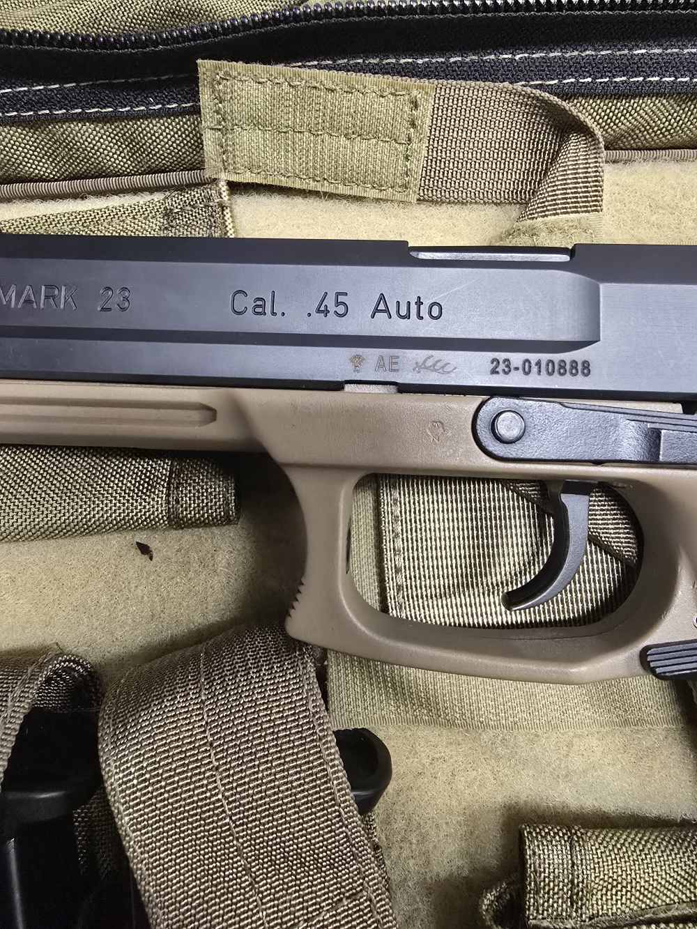 HK Mark 23 fde original AE date code in eagle case rare p7 usp xm8 mk23 - Semi Auto Pistols at ...