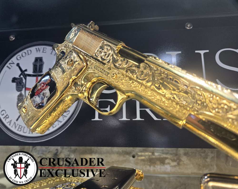 CUSTOM COLT 1911 CLASSIC 45ACP 5" “ELVIS PRESLEY” 24KT GOLD #1of25 MADE ...