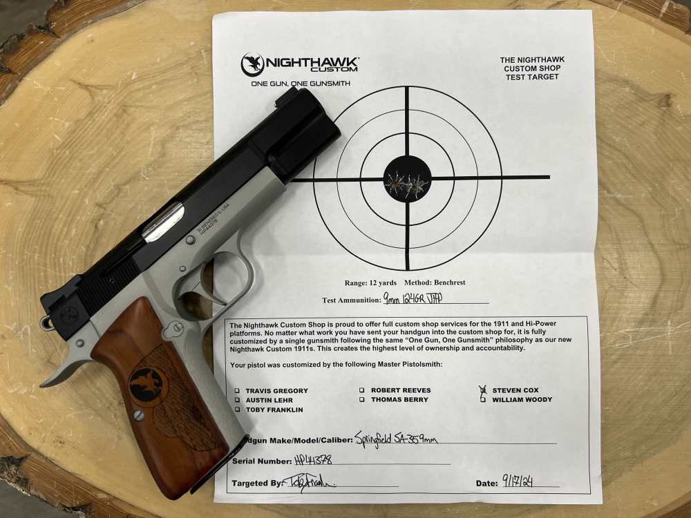 NIGHTHAWK CUSTOM SPRINGFIELD SA-35 BROWNING HI-POWER TWO TONE 4.7" BBL ...