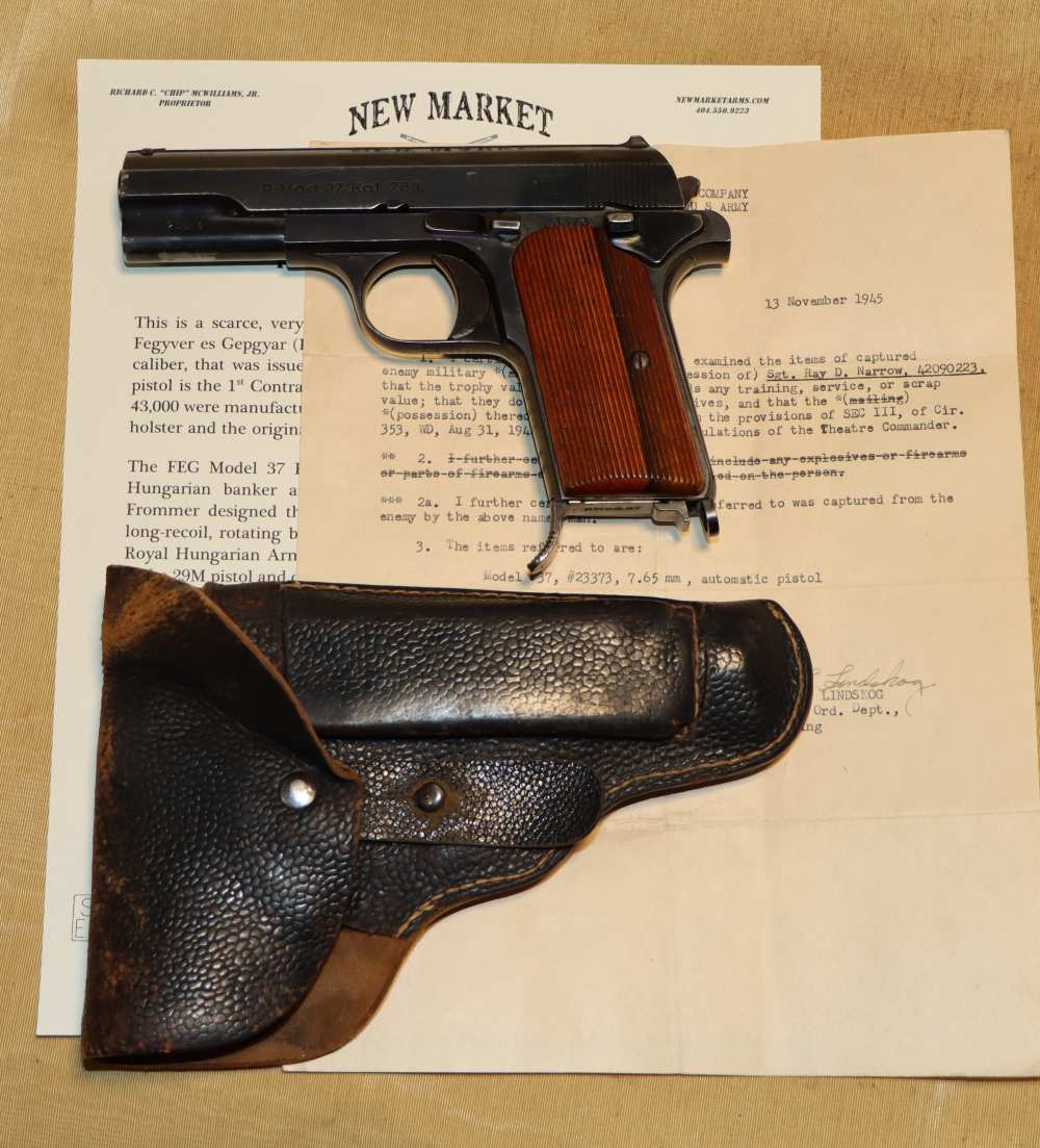 Scarce WWII German Luftwaffe FEG Model 37 Pistol w/ Holster & Capture ...