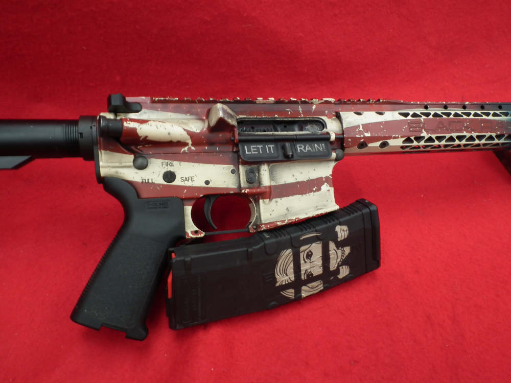 Black Rain Spec 15 5.56 Distressed American Flag Semi-Automatic Rifle ...