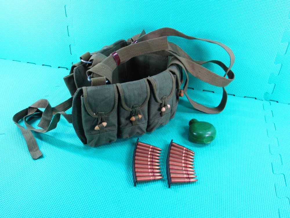 Chinese SKS or AK-47 Ammo Bandolier w/ 180 Rounds 7.62x39mm Copper Wash ...