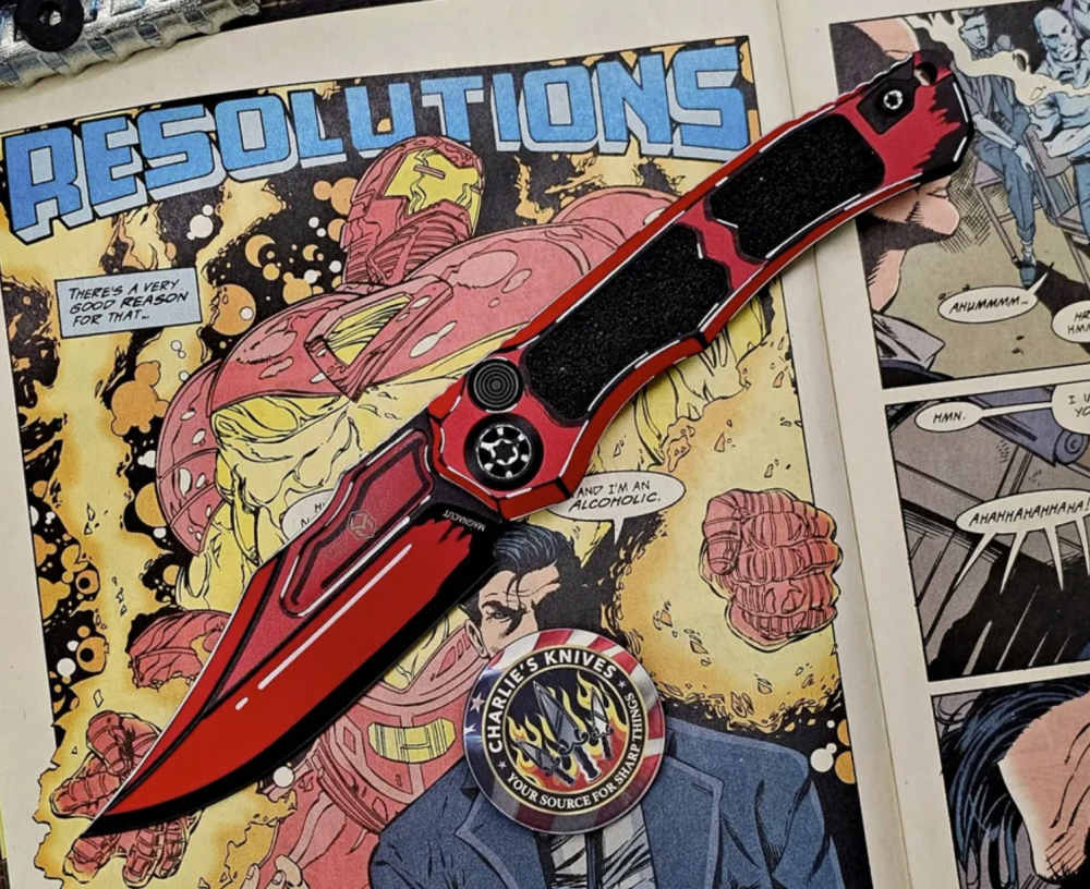 Heretic Knives Wraith Auto V4 Cel Shade Red Bowie MagnaCut Blade ...