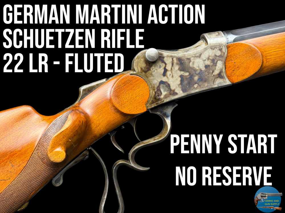 DELUXE GERMAN MARTINI ACTION SCHUETZEN RIFLE - 22 LR - CASE COLOR ...