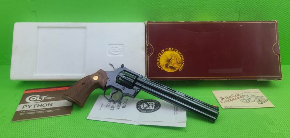 COLT PYTHON 357 MAG * 8-INCH ROYAL BLUE BORN 1985 IN ORIGINAL HERITAGE ...