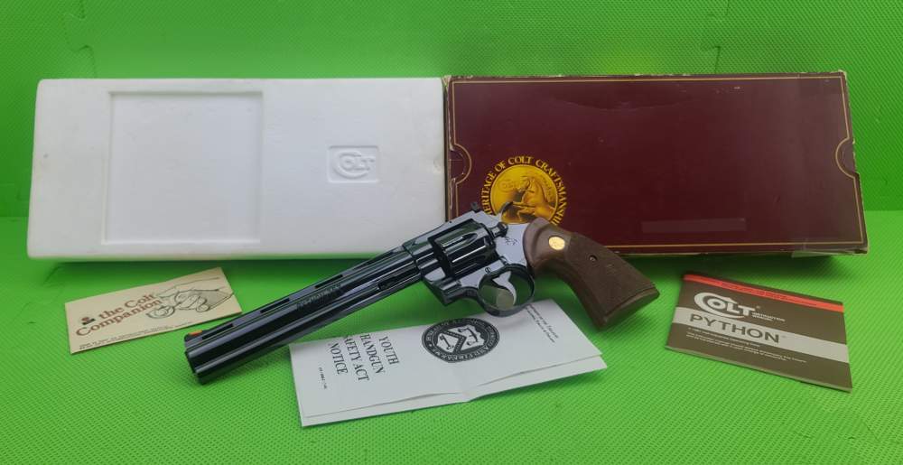 COLT PYTHON 357 MAG * 8-INCH ROYAL BLUE BORN 1985 IN ORIGINAL HERITAGE ...