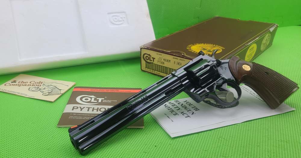 COLT PYTHON 357 MAG * 8-INCH ROYAL BLUE BORN 1985 IN ORIGINAL HERITAGE ...