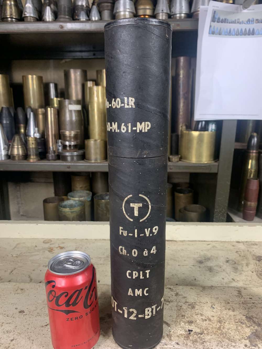 WW2 container Tube for 60mm mortar shell - Large Bore, Inert & Cannon ...