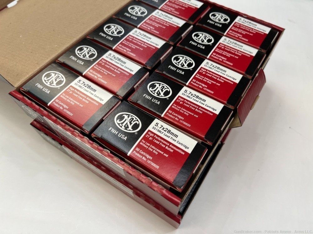 1000 rds FN SS198LF 5.7x28 27GR GREEN TIP HP SS198 198 - Rifle Ammo at ...