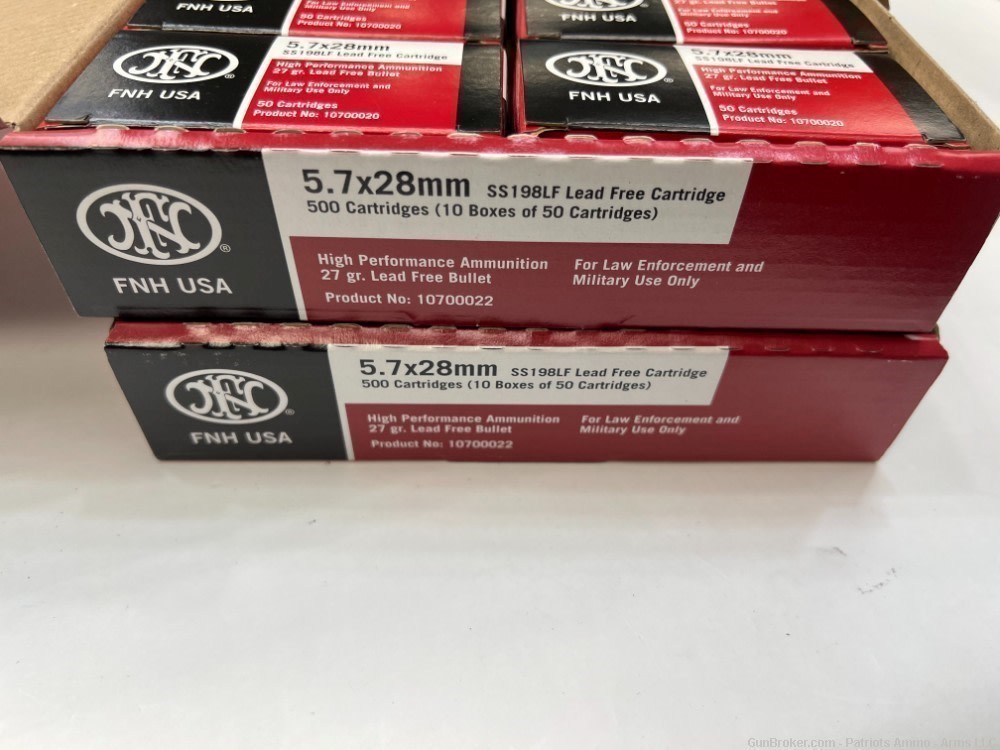 1000 rds FN SS198LF 5.7x28 27GR GREEN TIP HP SS198 198 - Rifle Ammo at ...