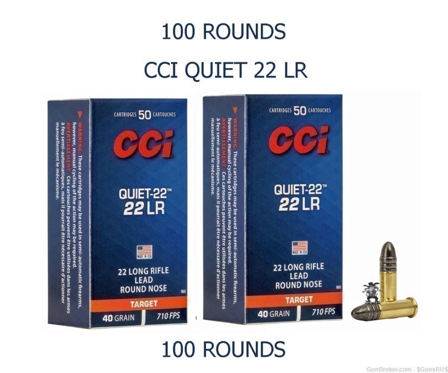 22 lr CCI QUIET 710 fps Quiet Suppressor 75% Less Noise 100 ROUNDS ...