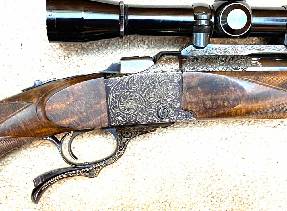 FULL CUSTOM RUGER NO. 1 416 Rigby AAA Bastogne, engraved, Brass, Dies ...