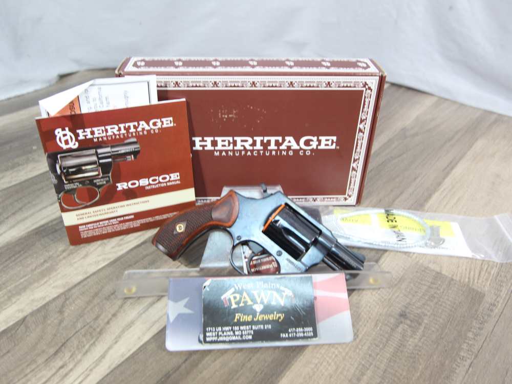 NIB Heritage Roscoe SA DA Revolver .38 Spl +P 2" 5rd Black Wood HR38B2W ...