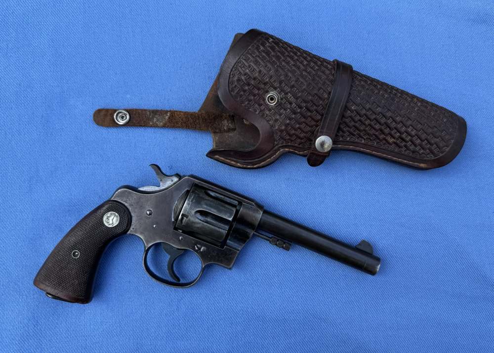 Colt New Service 455 Eley Revolver .45 Colt Mounted Police With Holster ...