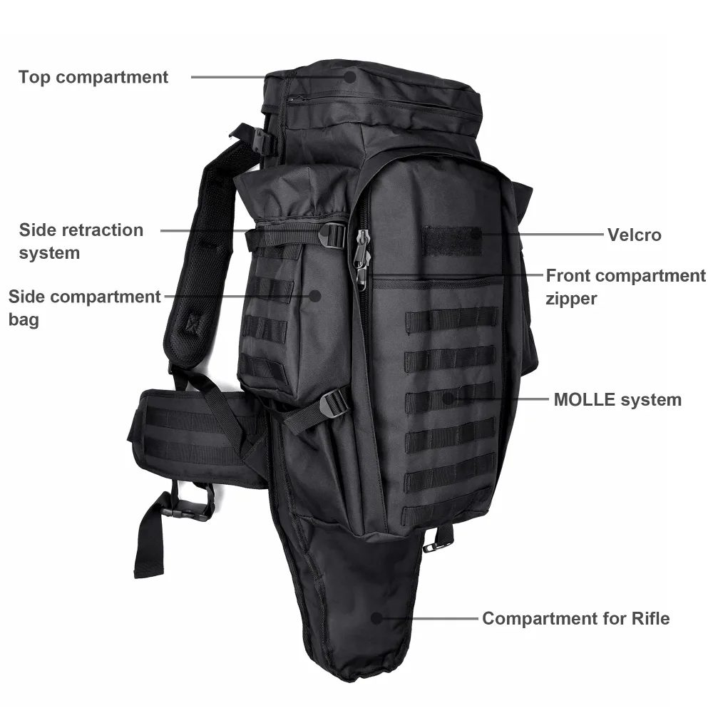 Tactical Rifle Backpack Long Rifle Bag Molle Military Backpack for ...