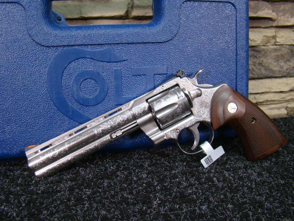Colt Python 6" SS Stainless Snake Engraved Limited Edition .357 Magnum ...